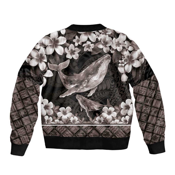 Hawaiian Plumeria and Humpback Whales Bomber Jacket Polynerian Art ...