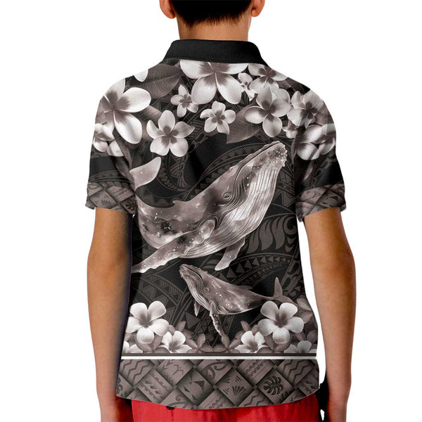 Hawaiian Plumeria and Humpback Whales Kid Polo Shirt Polynerian Art ...