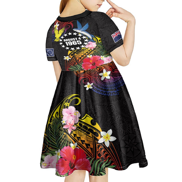 Cook Islands Independence Day Kid Short Sleeve Dress Maroro and Kakaia ...