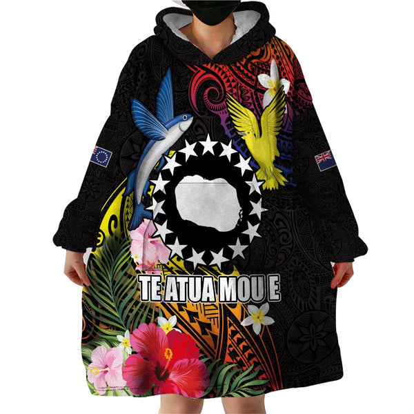 Cook Islands Independence Day Wearable Blanket Hoodie Maroro and Kakaia ...