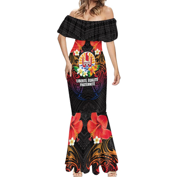 French Polynesia Bastille Day Mermaid Dress Tiare Flower and National ...