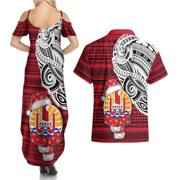 French Polynesia Christmas Couples Matching Summer Maxi Dress and ...