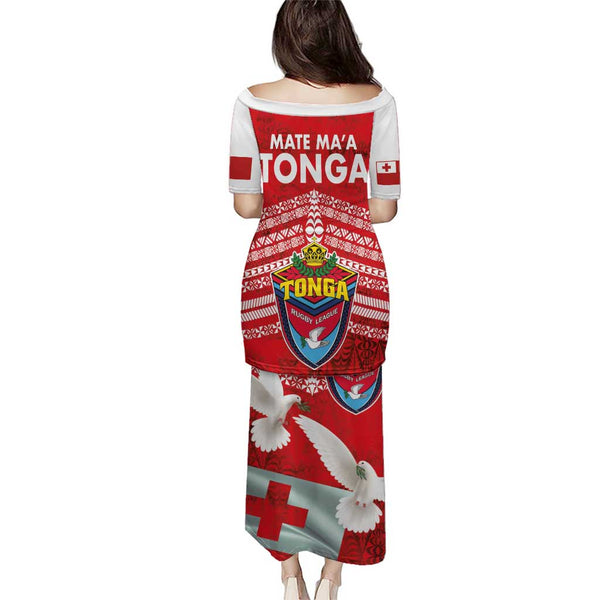 Mate Ma'a Tonga Puletasi Double White Dove and Kupesi Ngatu Art Tattoo LT03