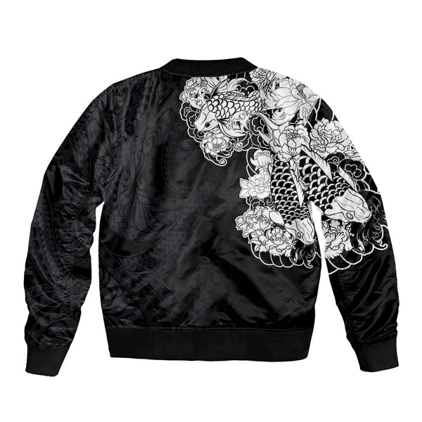 Hawaiian and Japanese Together Bomber Jacket Japanese Koi Fish Tattoo ...