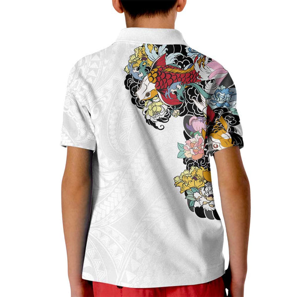 Hawaiian and Japanese Together Kid Polo Shirt Colorful Traditional ...