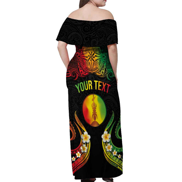 Personalised New Caledonia Independence Day Off Shoulder Maxi Dress ...