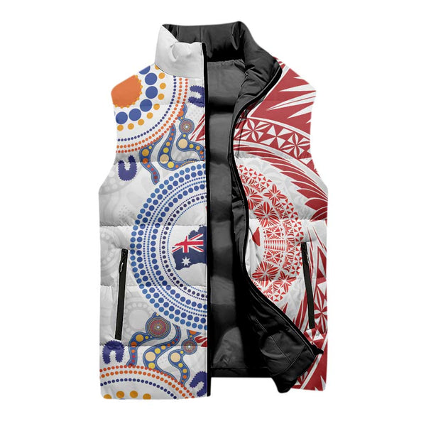 Tongan and Australian Culture Together Sleeveless Puffer Jacket Ngatu ...