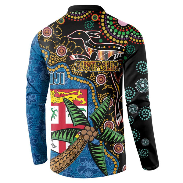 Fijian and Australian Culture Together Button Sweatshirt Aboriginal Art ...