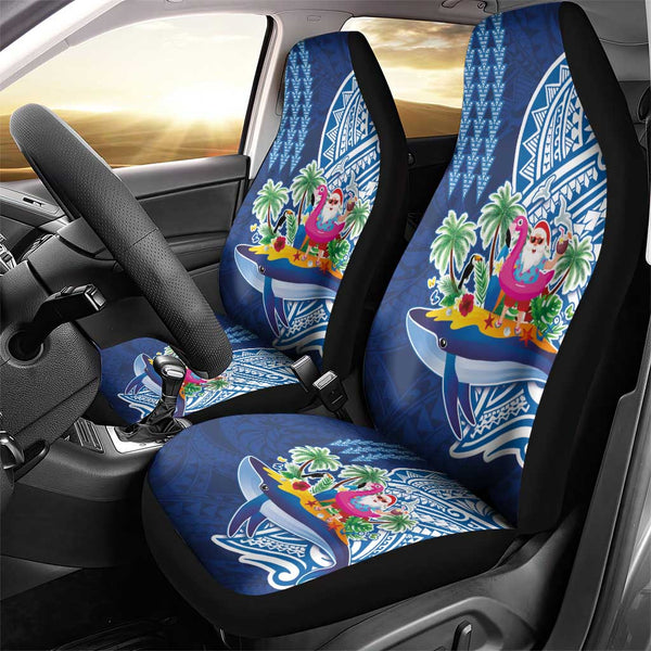 Hawaiian Mele Kalikimaka Car Seat Cover Funny Santa on Whale Island ...