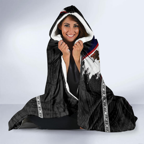 Personalized American Samoa Flag Day Hooded Blanket Tanoa and Fue mix ...
