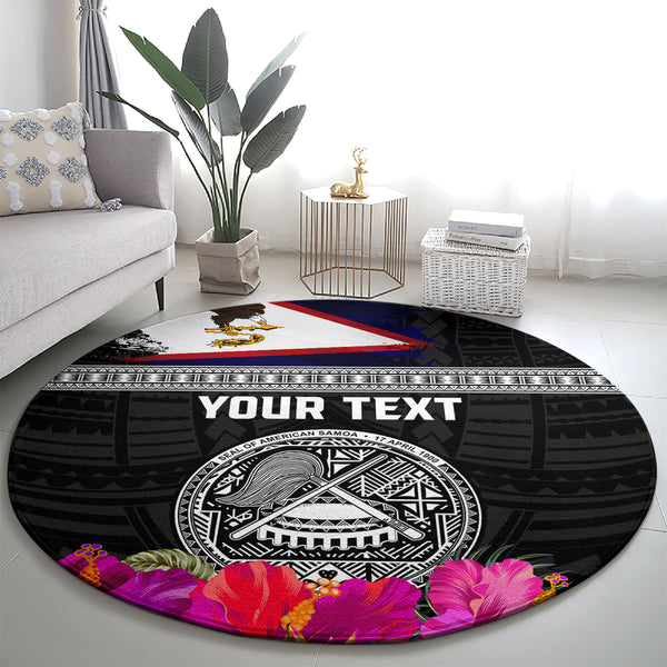 Personalized American Samoa Flag Day Round Carpet Tanoa and Fue mix ...
