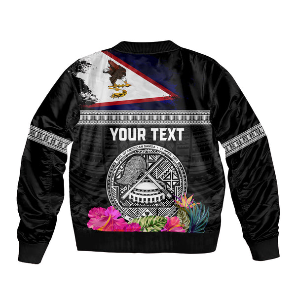 Personalized American Samoa Flag Day Sleeve Zip Bomber Jacket Tanoa and ...