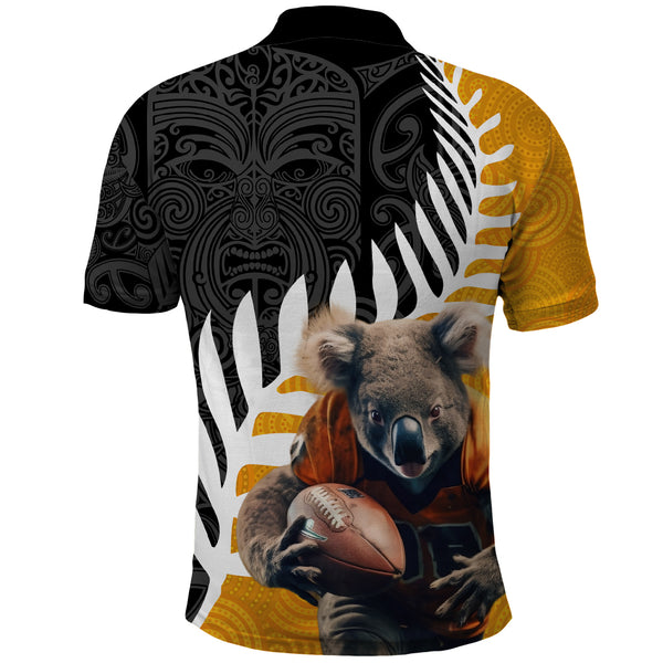 New Zealand and Australia Rugby Polo Shirt Koala and Maori Warrior ...