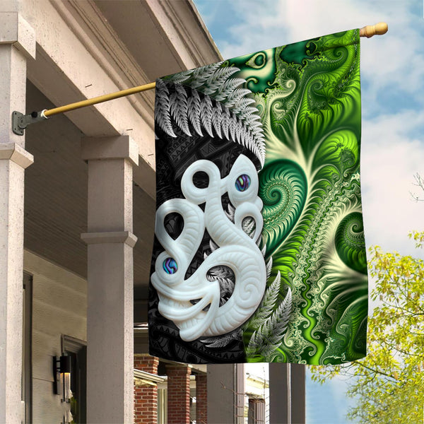 New Zealand Koru Natural Garden Flag Manaia and Silver Fern Maori ...
