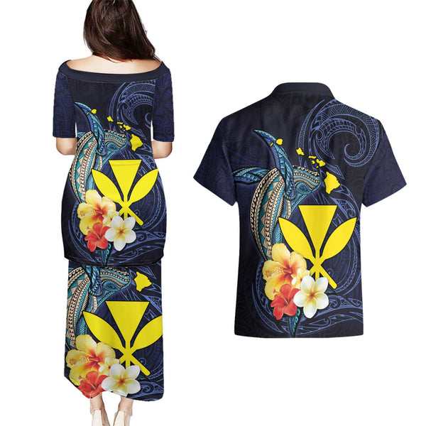 Hawaiian Whale and Kanaka Maoli Symbol Couples Matching Puletasi and ...