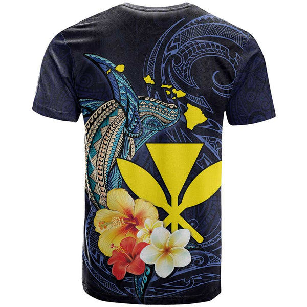 Hawaiian Whale and Kanaka Maoli Symbol T Shirt Hibiscus with Hawaii Map ...