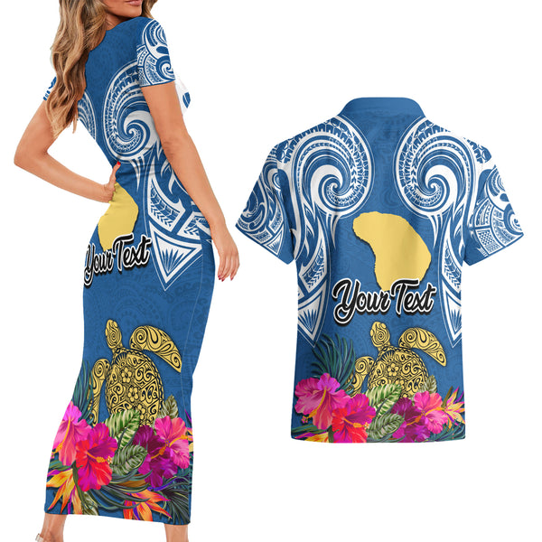 Custom Hawaii Lanai Island Couples Matching Short Sleeve Bodycon Dress ...