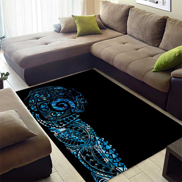 New Zealand Maori Koru Art Traditional Tattoo Area Rug Paua Shell LT03