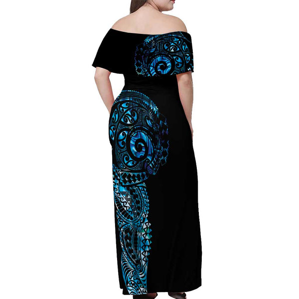New Zealand Maori Koru Art Traditional Tattoo Off Shoulder Maxi Dress ...
