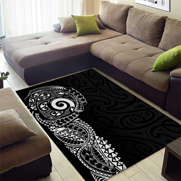 New Zealand Maori Koru Art Traditional Tattoo Area Rug Simple Style LT03