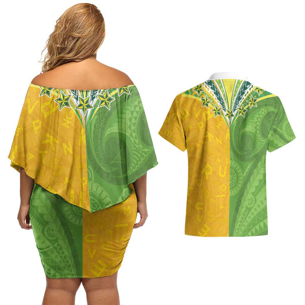 Cook Islands Language Week Couples Matching Off Shoulder Short Dress ...