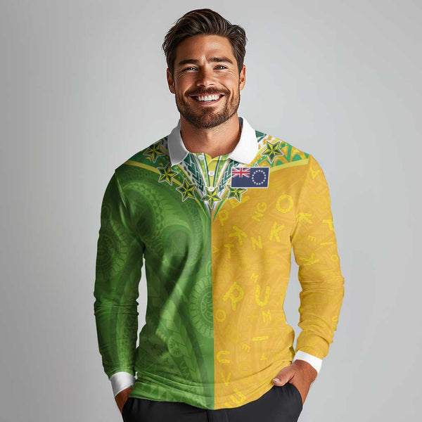 Cook Islands Language Week Long Sleeve Polo Shirt Tatau Pattern and ...