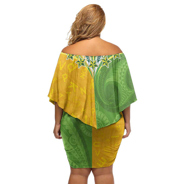 Cook Islands Language Week Off Shoulder Short Dress Tatau Pattern and ...