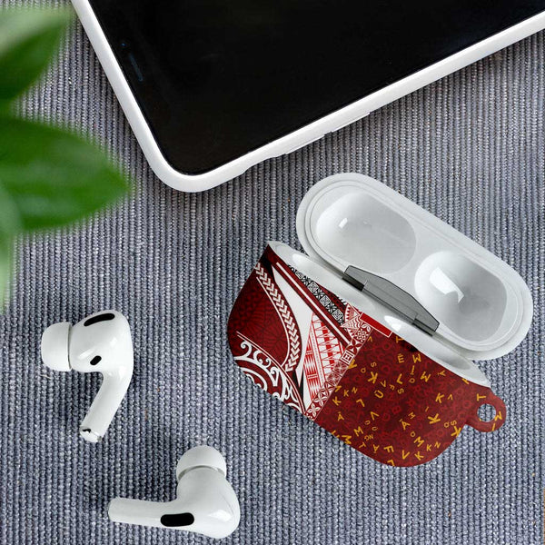 Tonga Language Week AirPods Case Ngatu Pattern and Tongan Alphabet LT03