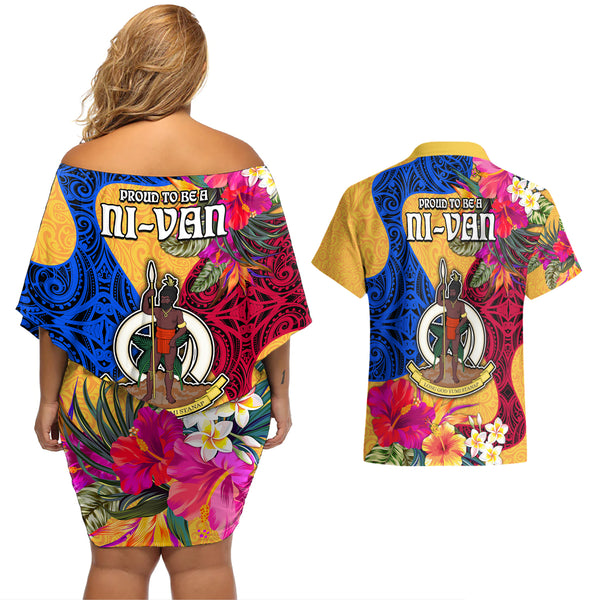 Torba Day Couples Matching Off Shoulder Short Dress and Hawaiian Shirt ...