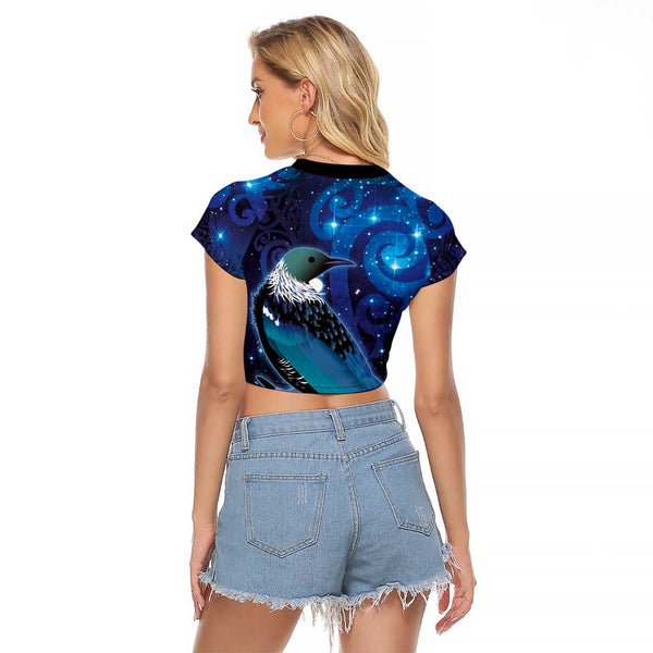 New Zealand Tui Bird Raglan Cropped T Shirt The Pleiades Star Cluster ...