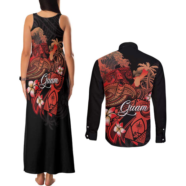 Guam Tribal Chamorro Couples Matching Tank Maxi Dress and Long Sleeve ...