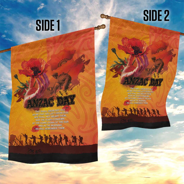 Australia and New Zealand ANZAC Day Garden Flag Soldiers Memories - Red ...