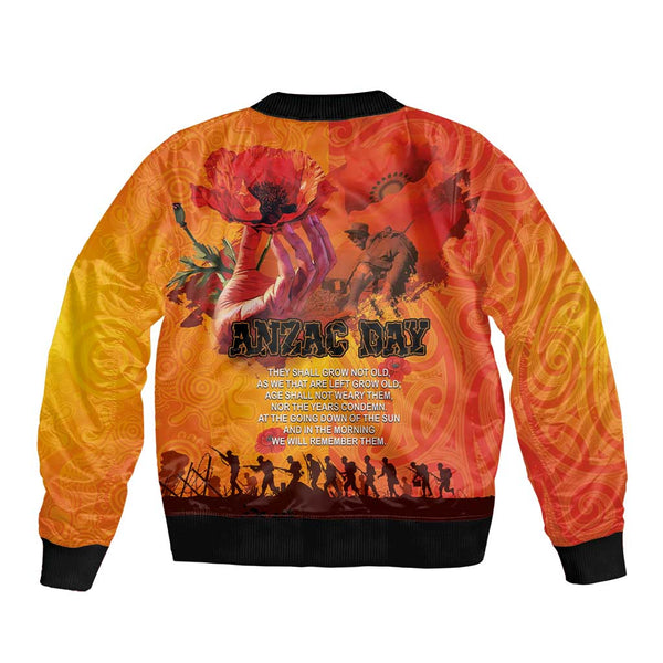 Australia and New Zealand ANZAC Day Sleeve Zip Bomber Jacket Soldiers ...