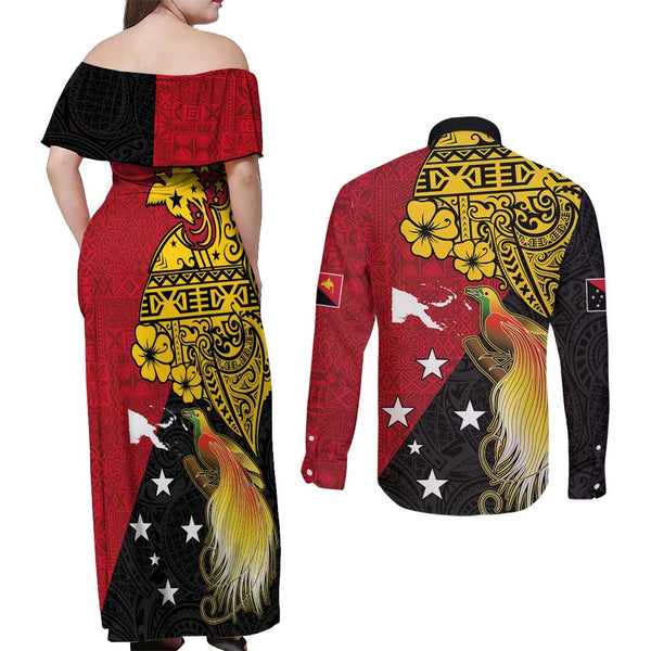 Papua New Guinea Independence Day Couples Matching Off Shoulder Maxi