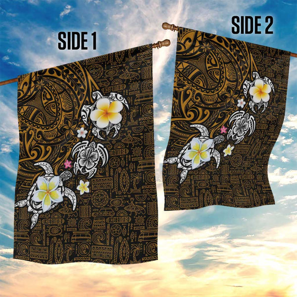 Hawaiian Turtle and Plumeria Garden Flag Polynesian Tattoo and Tribal ...