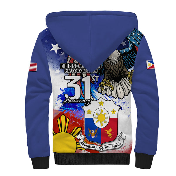 Filipino American History Month Sherpa Hoodie Filipino Coat Of Arms and ...