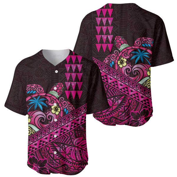 Hawaiian Abstract Sea Turtle Baseball Jersey Polynesian Tapa Art and ...