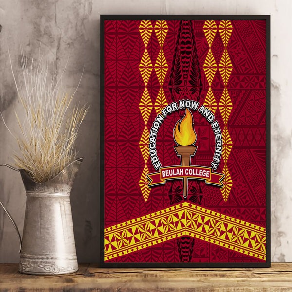 Tonga Beulah College Canvas Wall Art Ngatu and Polynesian Pattern LT03