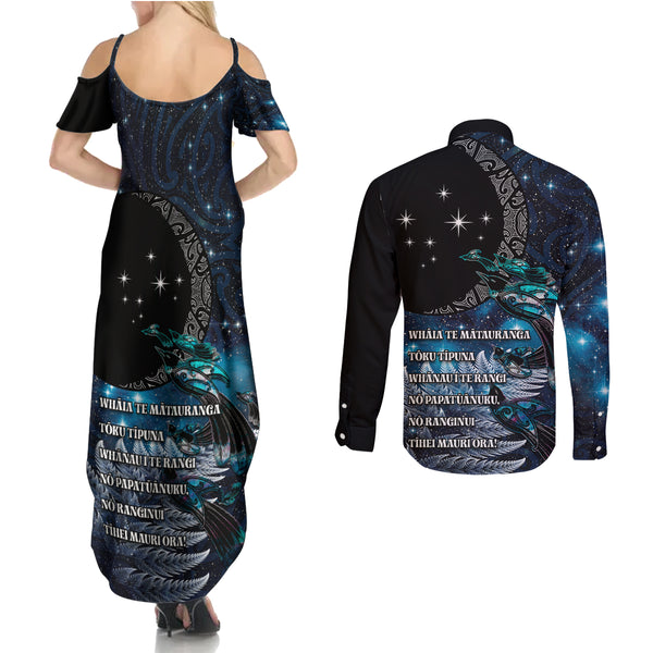 New Zealand Tui Bird Couples Matching Summer Maxi Dress and Long Sleeve ...