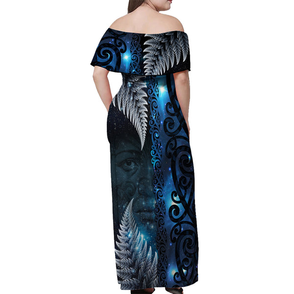 New Zealand Matariki Off Shoulder Maxi Dress The Tribal Maori Face and ...