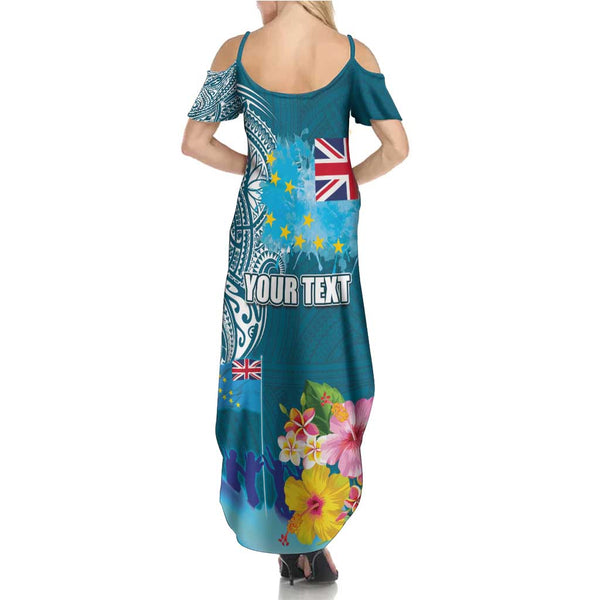 Personalised Tuvalu Independence Day Summer Maxi Dress Tuvaluan Tribal ...