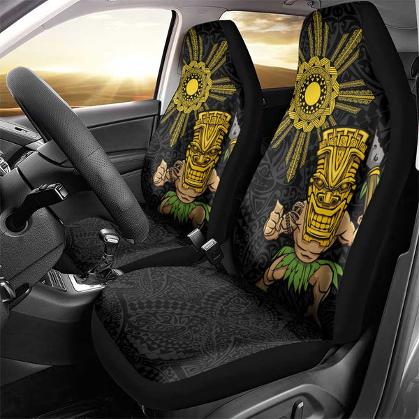 Hawaii and Philippines Together Car Seat Cover Warrior Tiki Mask and ...