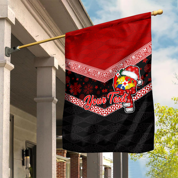 Personalised Tonga Christmas Garden Flag Tongan Coat of Arms Santa With ...