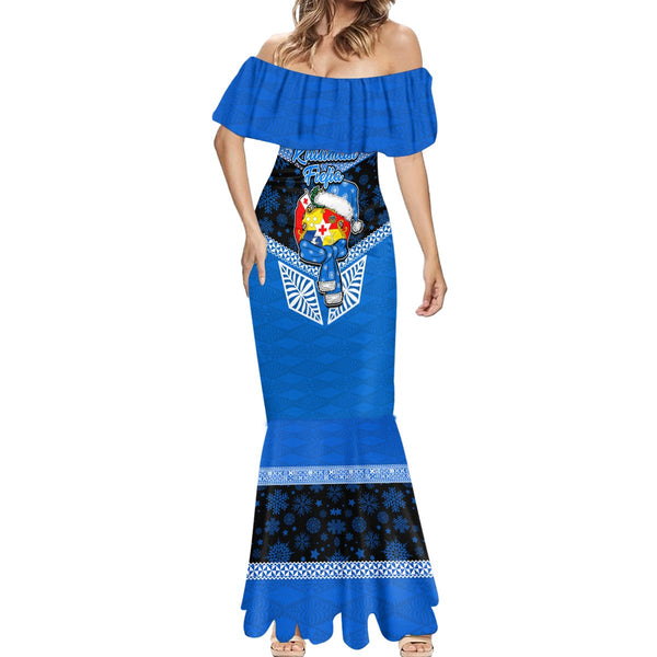 Tonga Christmas Mermaid Dress Tongan Coat of Arms Santa With Ngatu ...