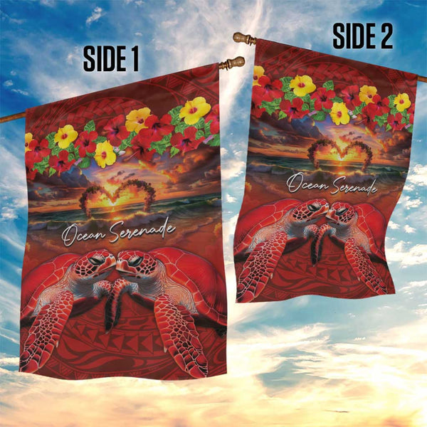 Hawaiian Turtle Love Couple Garden Flag Ocean Serenade - Honu Honi Ihu ...