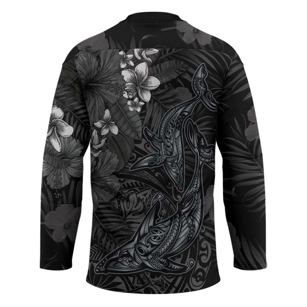 Hawaiian Tropical Plants and Tribal Whales Hockey Jersey Polynesian Art ...