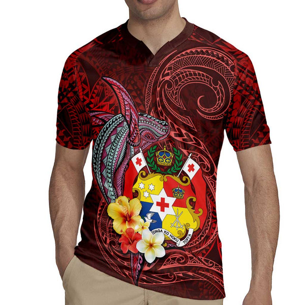 Tonga Humpback Whale Rugby Jersey National Seal with Hibiscus and ...