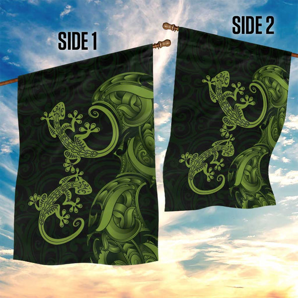 New Zealand Gecko Maori Art Tattoo Garden Flag LT03