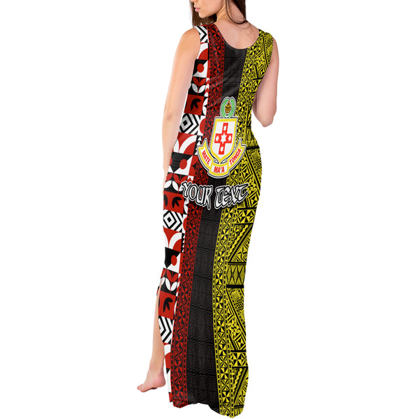 Tonga Kolisi Tonga Tank Maxi Dress Ngatu and Geometric Pattern LT03