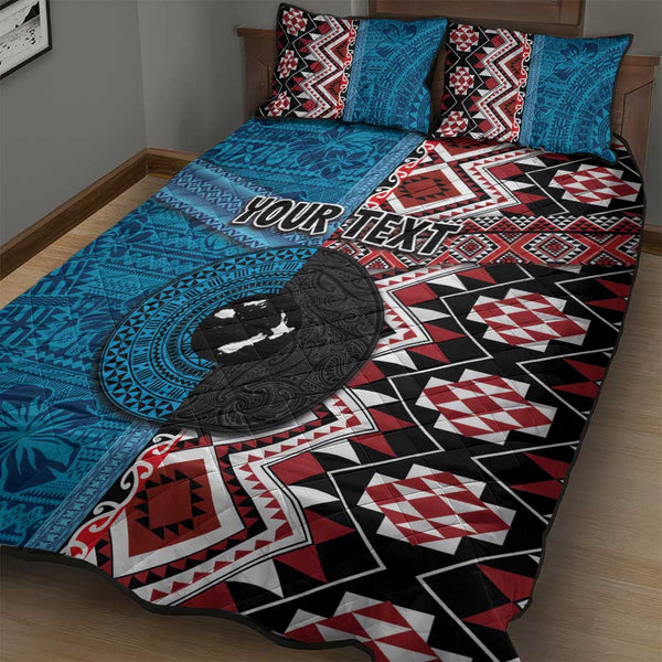 Personalised Aotearoa and Fiji Together Quilt Bed Set Melanesian ...